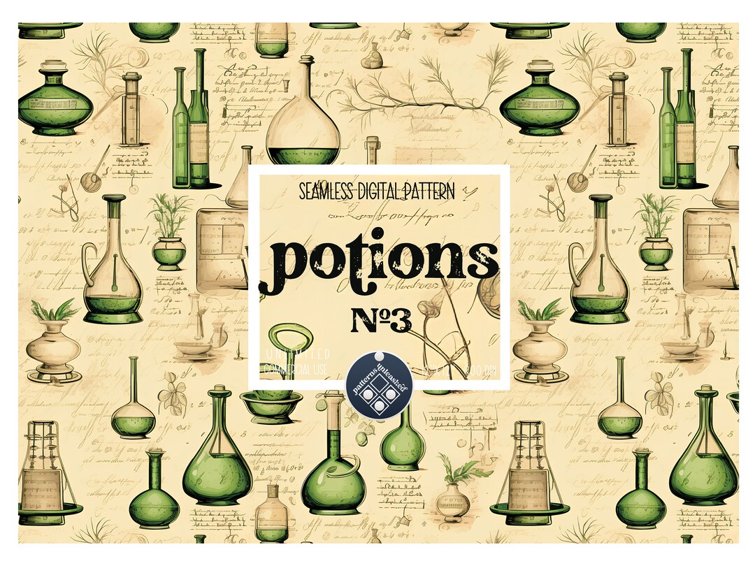 Magic Potions Digital Paper Seamless Pattern Unlimited Commercial Use ...