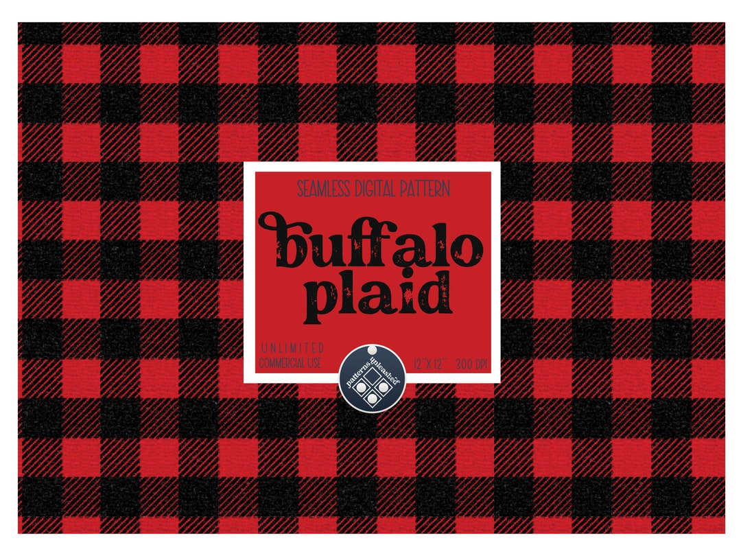 Buffalo Plaid Red Seamless Pattern Unlimited Commercial Use Instant ...