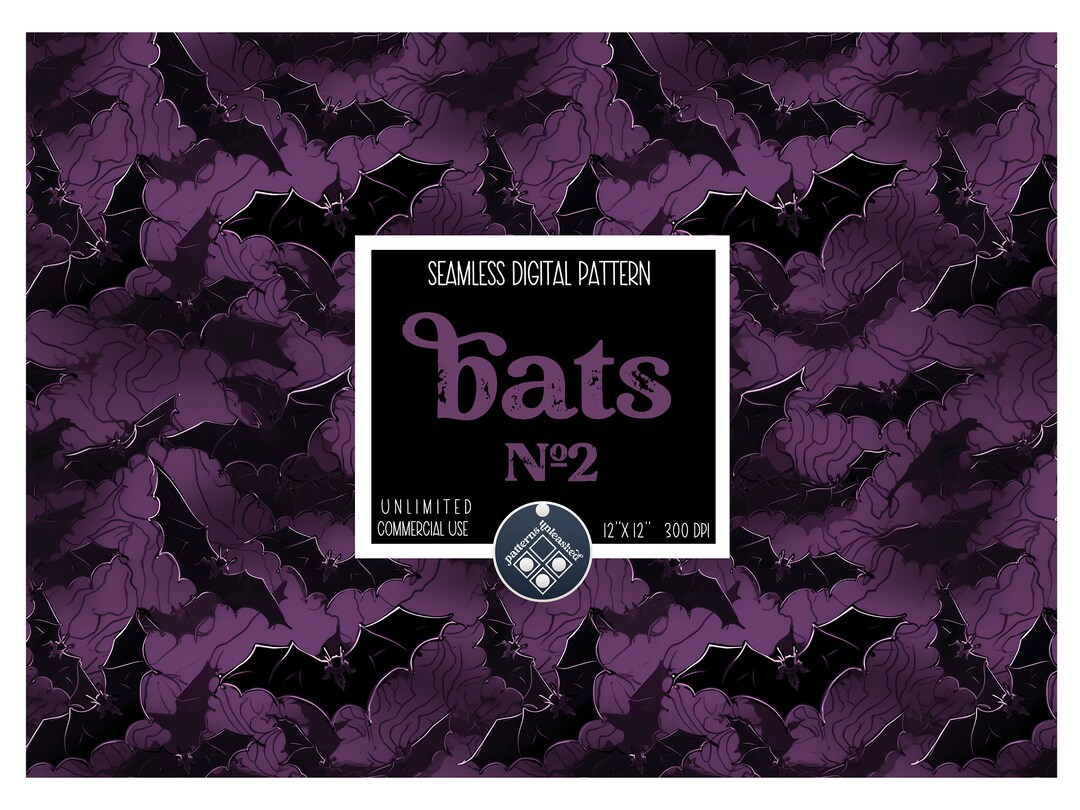 Halloween Bats Digital Paper Seamless Pattern Unlimited Commercial Use ...