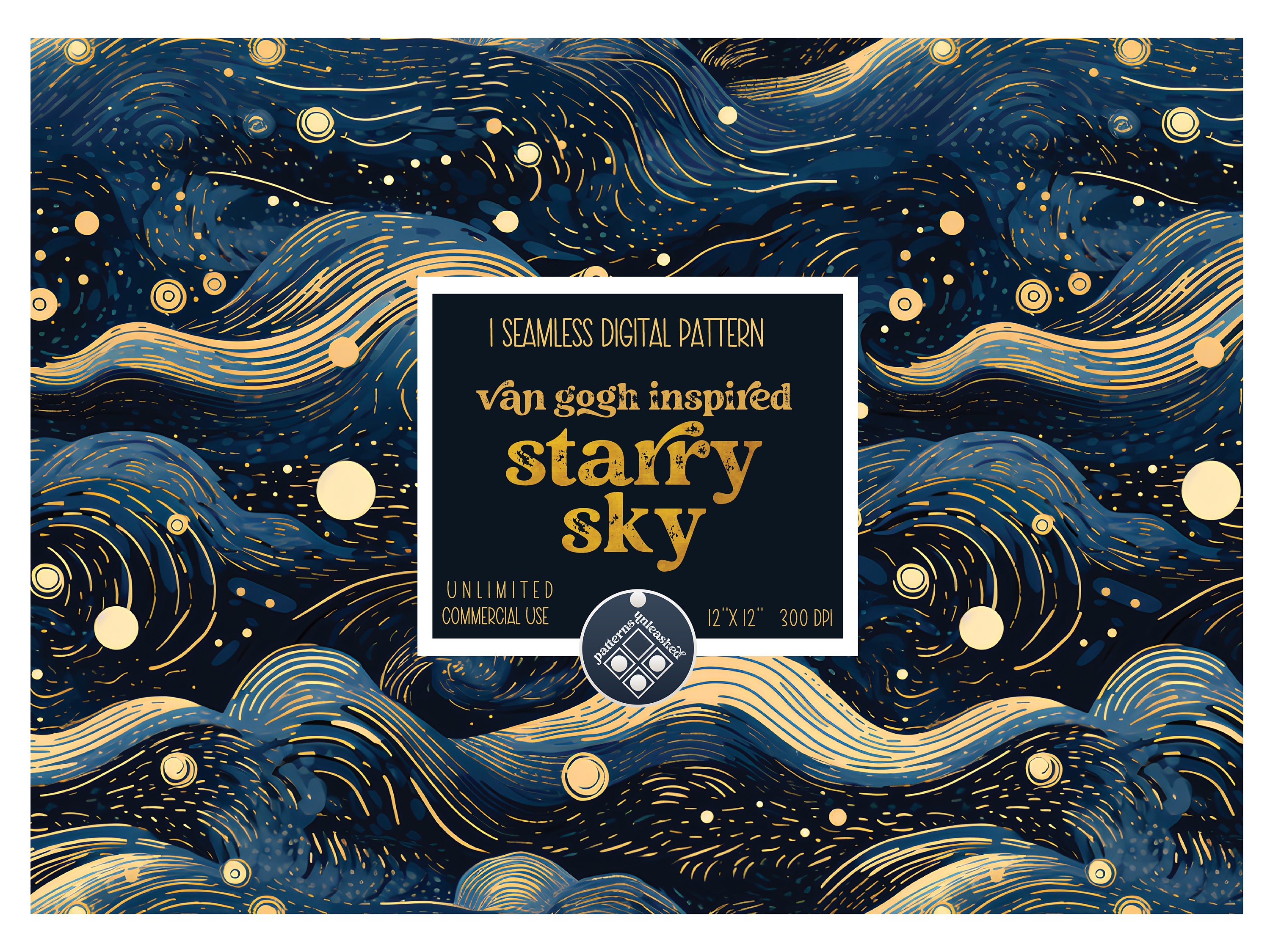 Starry Sky Seamless Pattern Unlimited Commercial Use Digital - Etsy