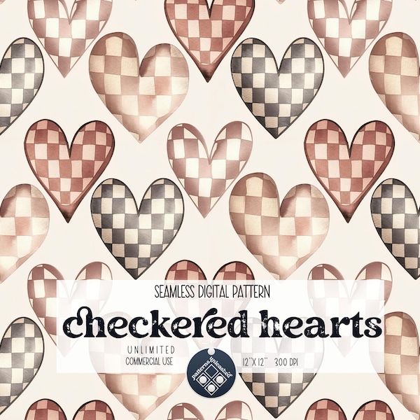 Checkered Heart - Etsy