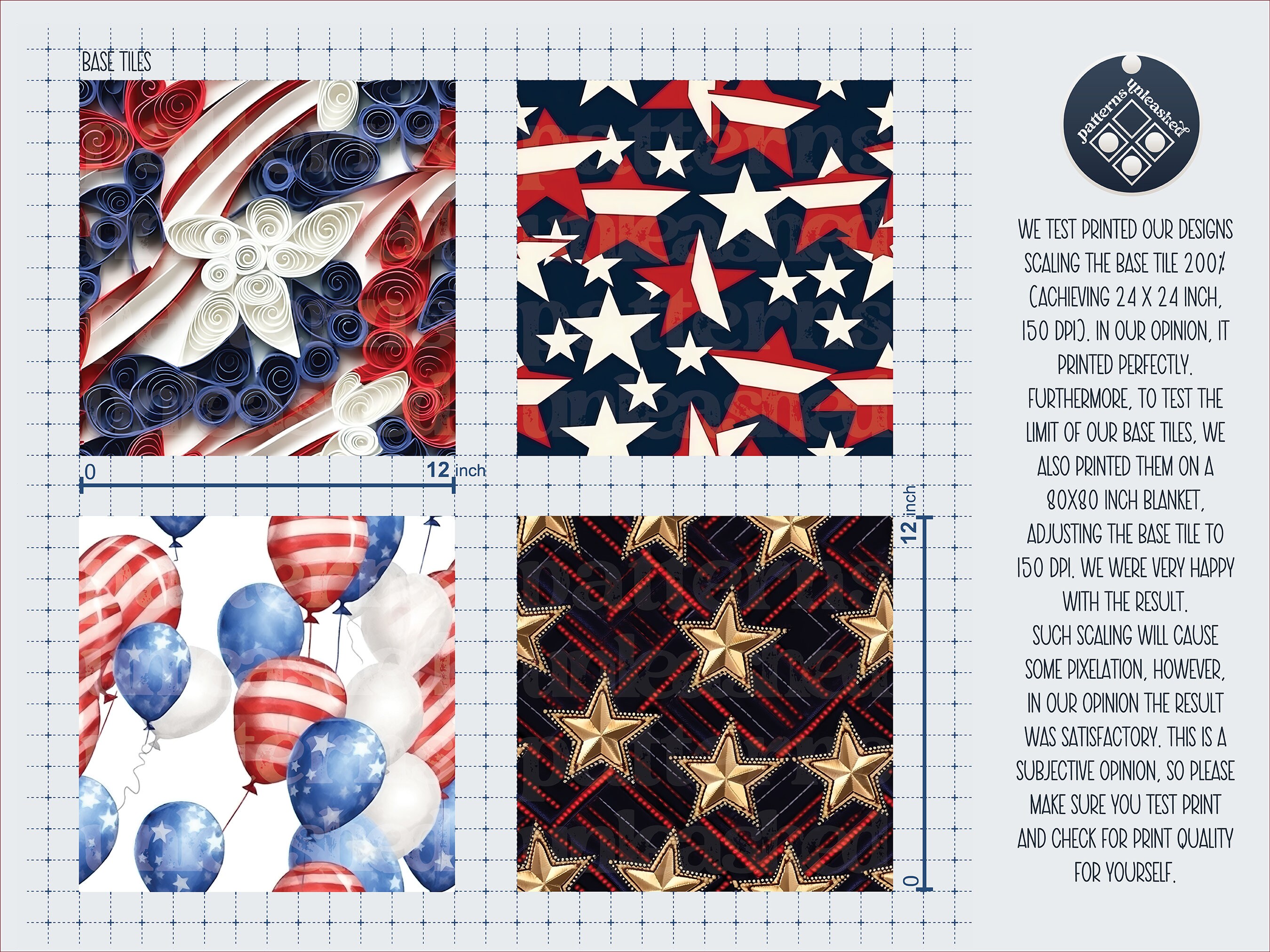 Independence Day Digital Paper Seamless Pattern Bundle - Etsy