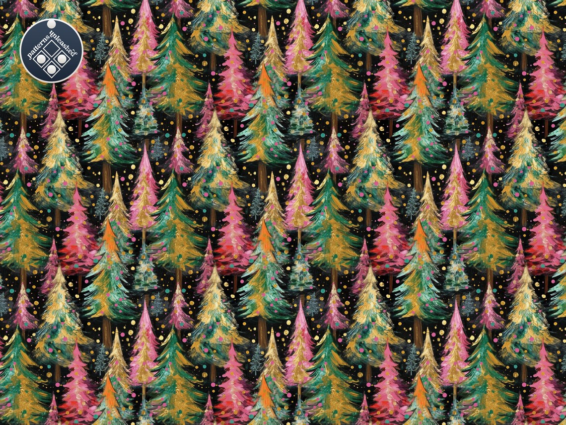 Christmas Tree Seamless Pattern Unlimited Commercial Use Instant ...