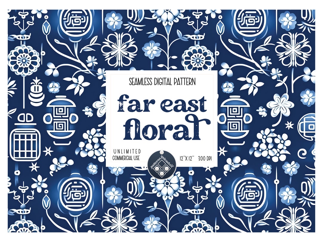 Far East Floral Seamless Pattern Unlimited Commercial Use Digital Print ...