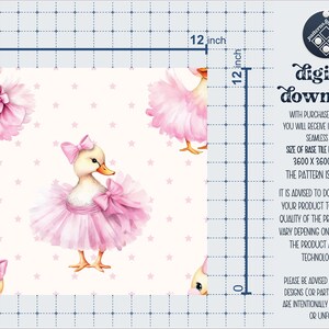 Cute Ducks in Tutus Seamless Pattern Unlimited Commercial Use Digital ...
