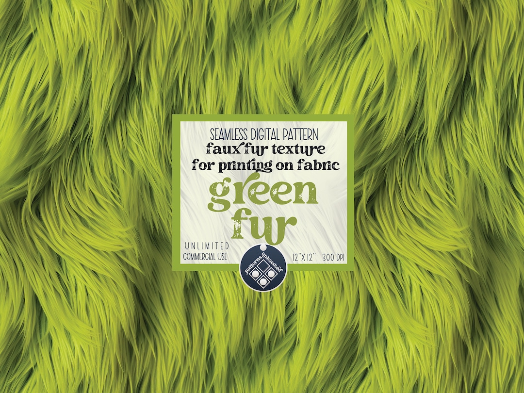 Green Fur Inspired by Grinch Seamless Pattern Unlimited Commercial Use ...