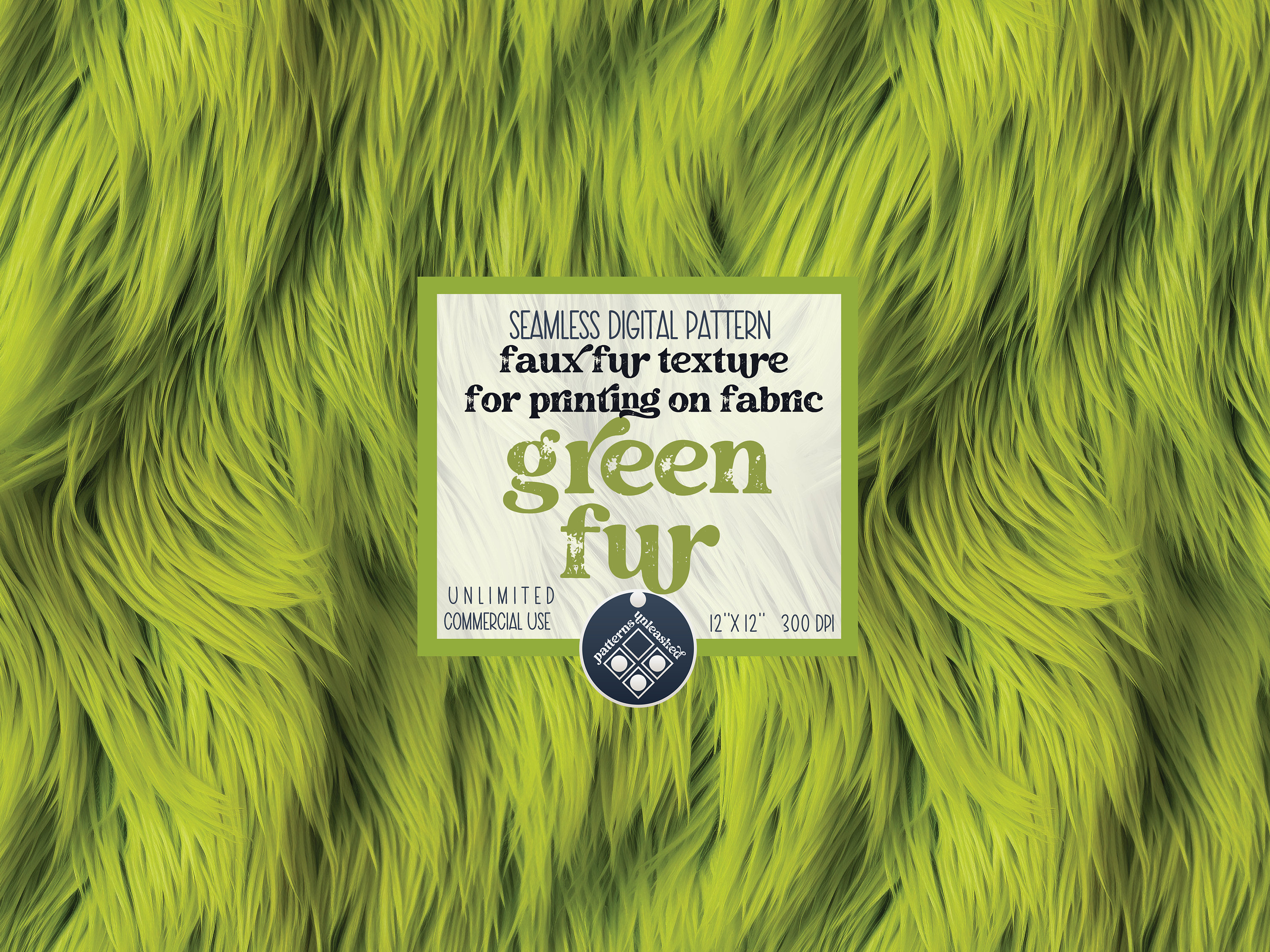 Green Fur Inspired by Grinch Seamless Pattern Unlimited Commercial Use ...