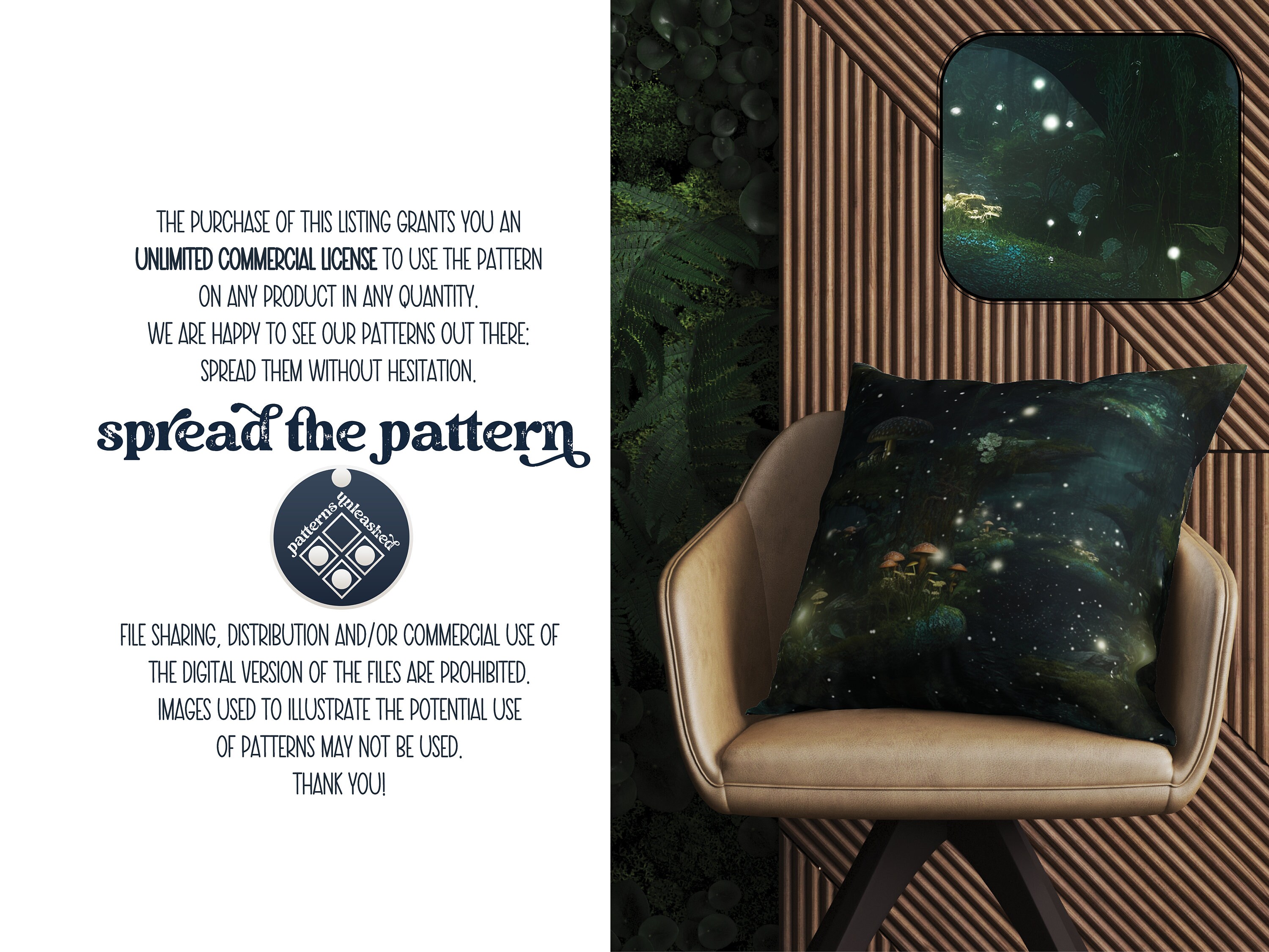 Enchanted Forest Seamless Pattern Unlimited Commercial Use Digital ...