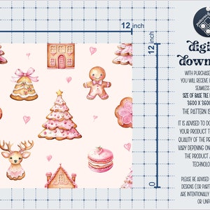 Christmas Gingerbread Cookies Pink Seamless Pattern Unlimited ...