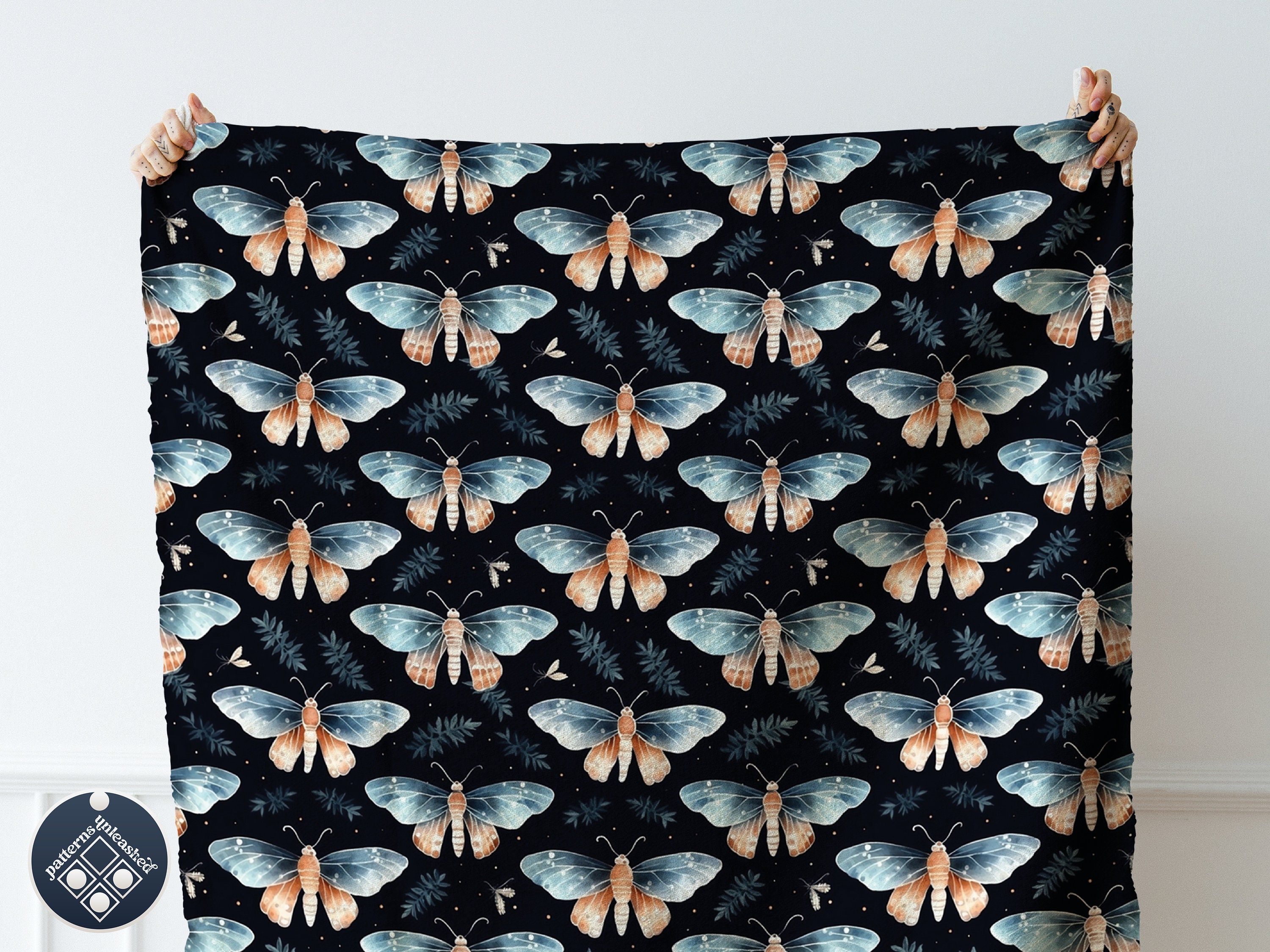 Moths Seamless Pattern Unlimited Commercial Use Digital Print File ...
