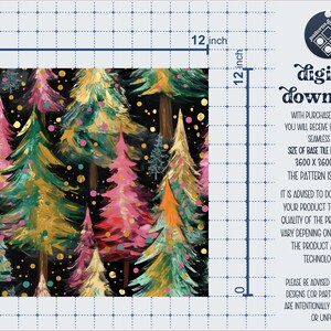 Christmas Tree Seamless Pattern Unlimited Commercial Use Instant ...