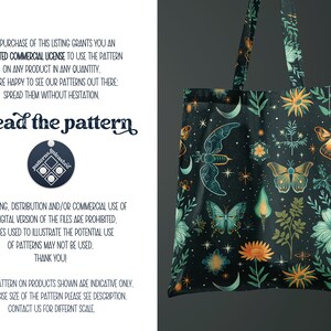 Moths Seamless Pattern Unlimited Commercial Use Digital Print File Instant Download Sublimation ...