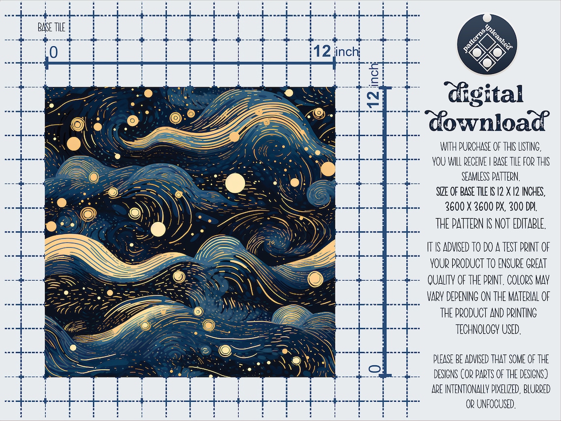 Starry Sky Seamless Pattern Unlimited Commercial Use Digital - Etsy