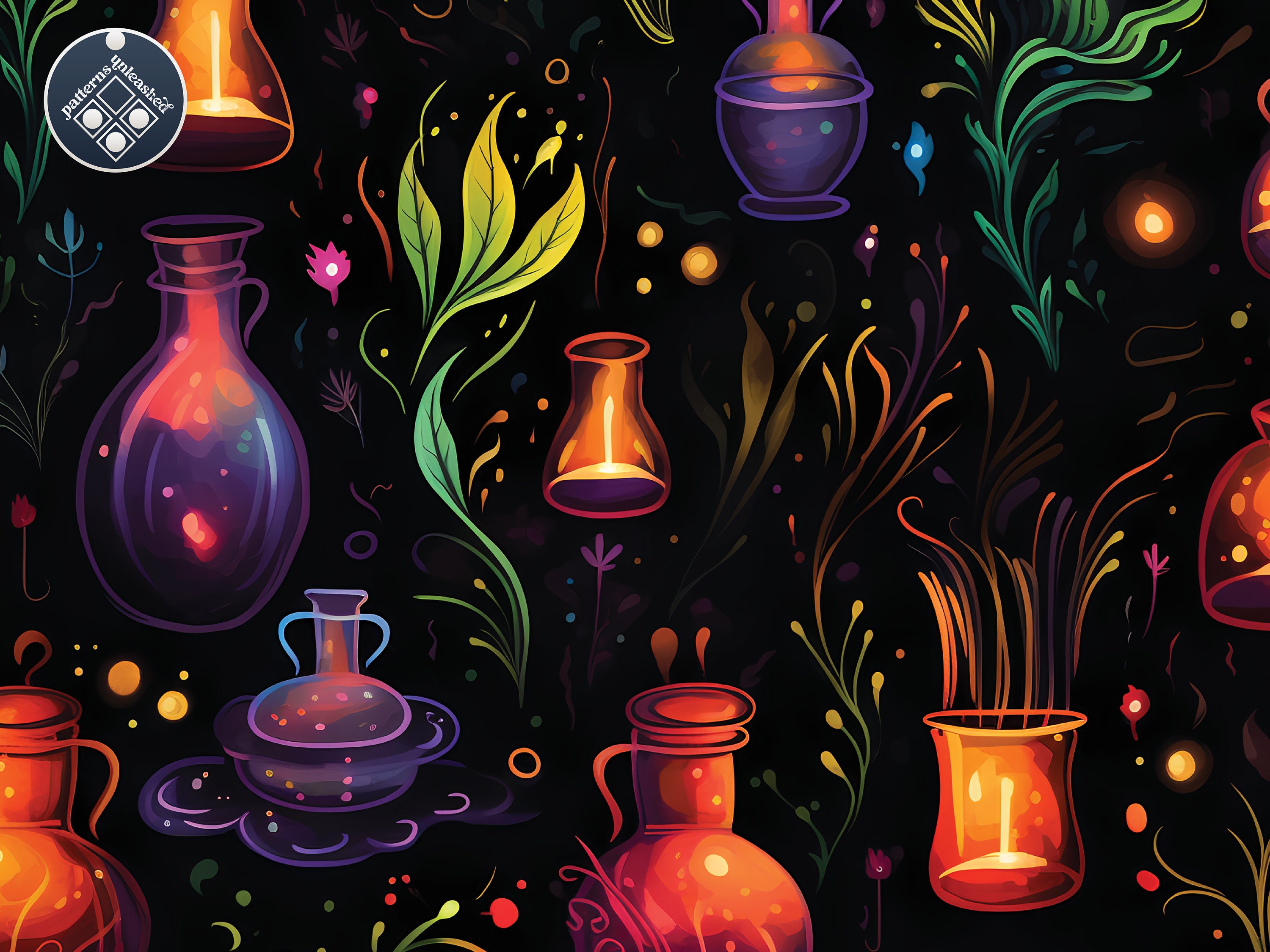 Magic Potions Digital Paper Seamless Pattern Unlimited Commercial Use ...