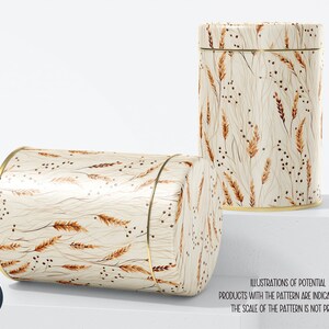 Wheat Digital Paper Seamless Pattern Unlimited Commercial Use Instant ...