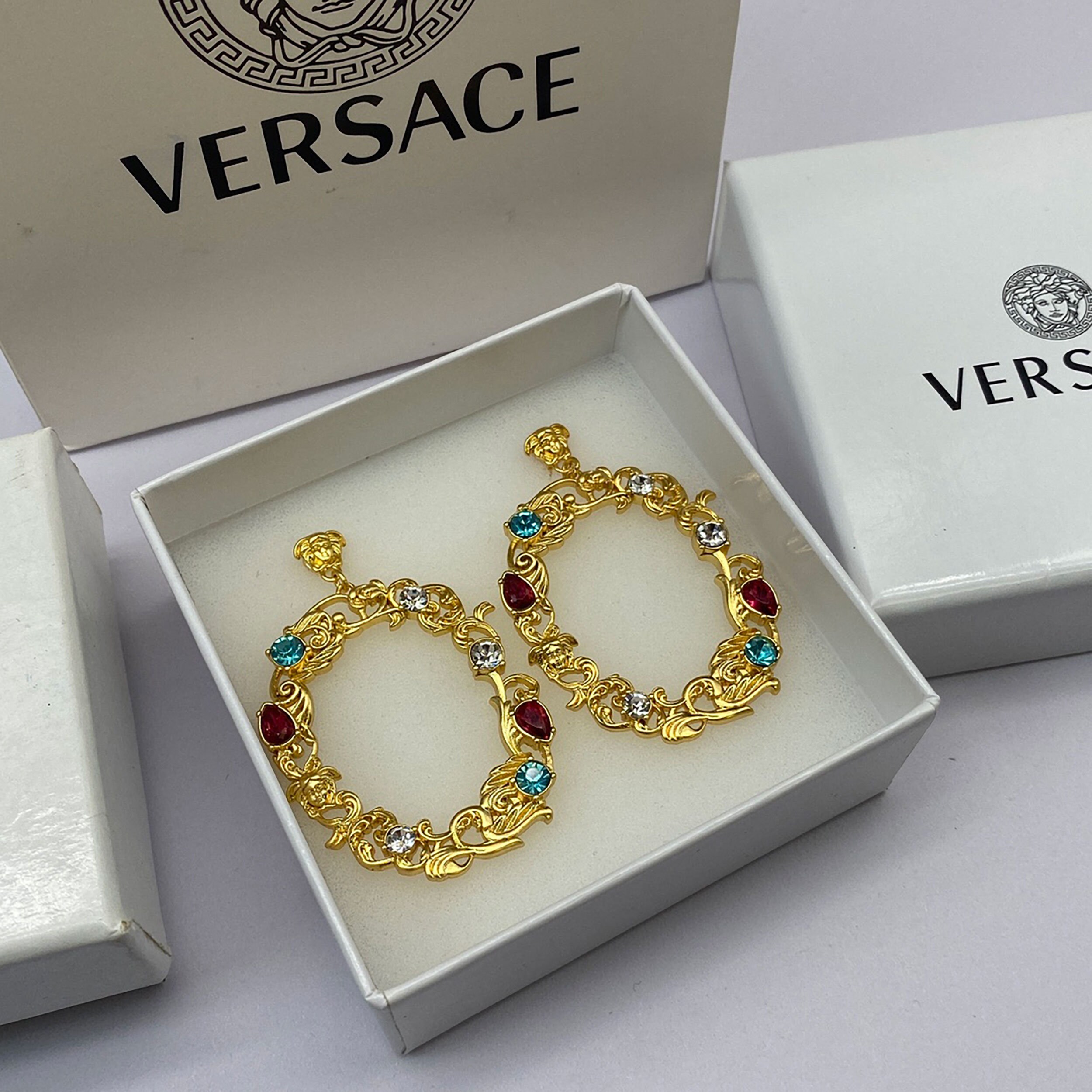 Vintage Versace Dangle Drop Medusa Earrings - Etsy