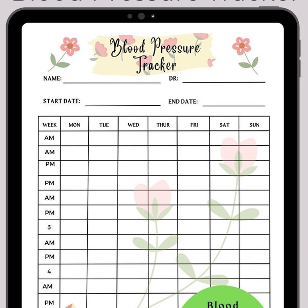 Printable Bp Log - Etsy