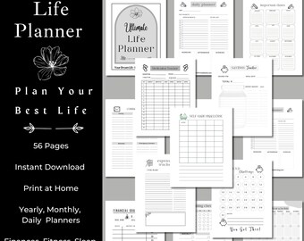 Life Planner Printable, Personal Planner Bundle, Daily Weekly Monthly ...