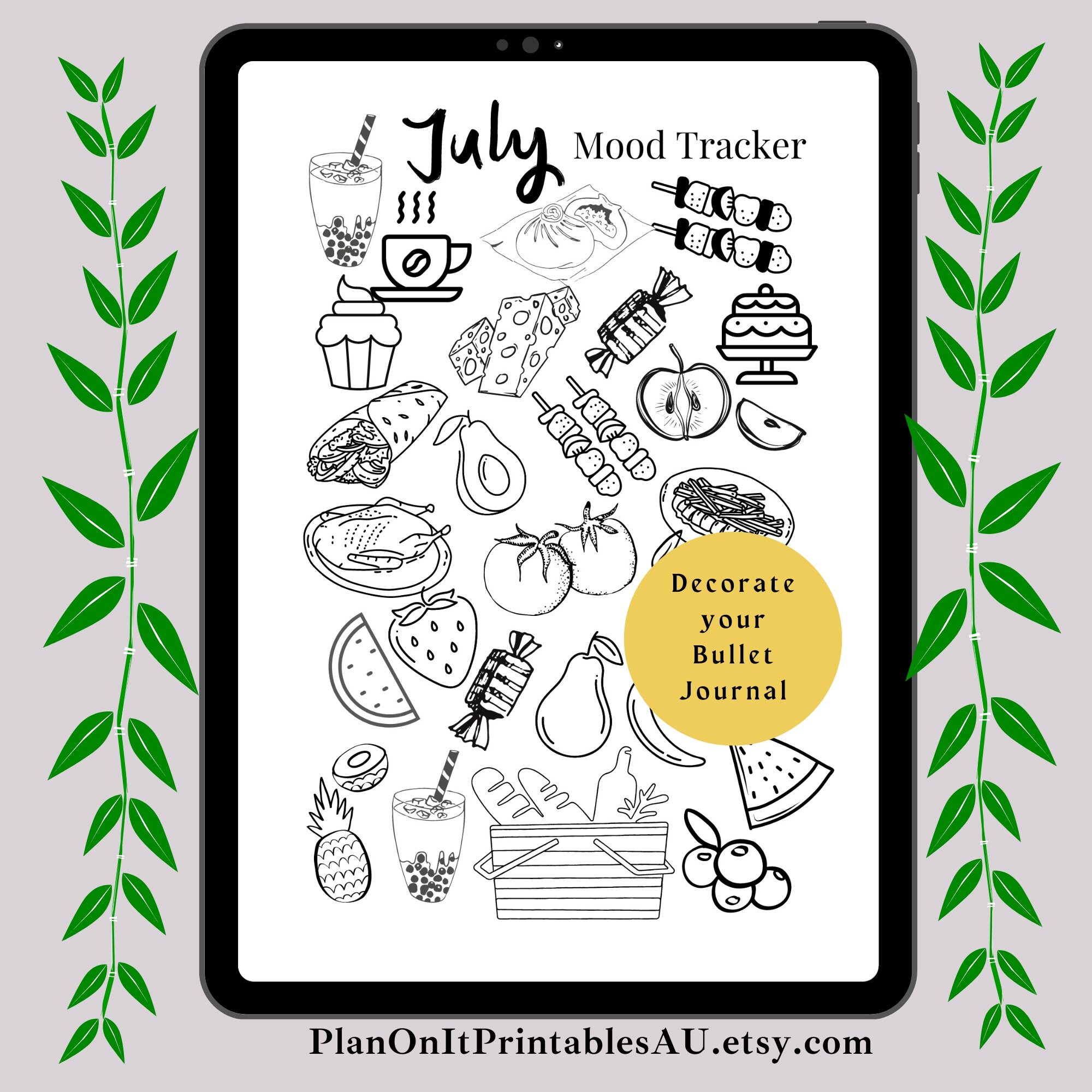 July Mood Tracker Easy Mood Tracker Daily Weekly and - Etsy