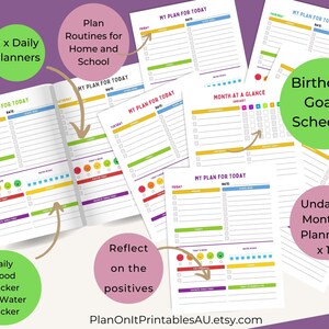 ADHD Planner Printable Workbook for Kids Mental Health, ADHD Worksheets ...