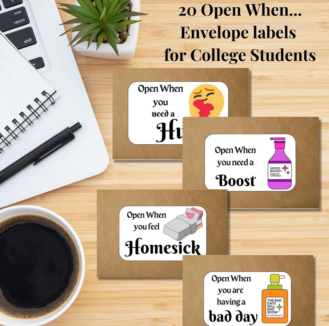 Open When Envelopes College Student: 20 Printable Open When Letters ...