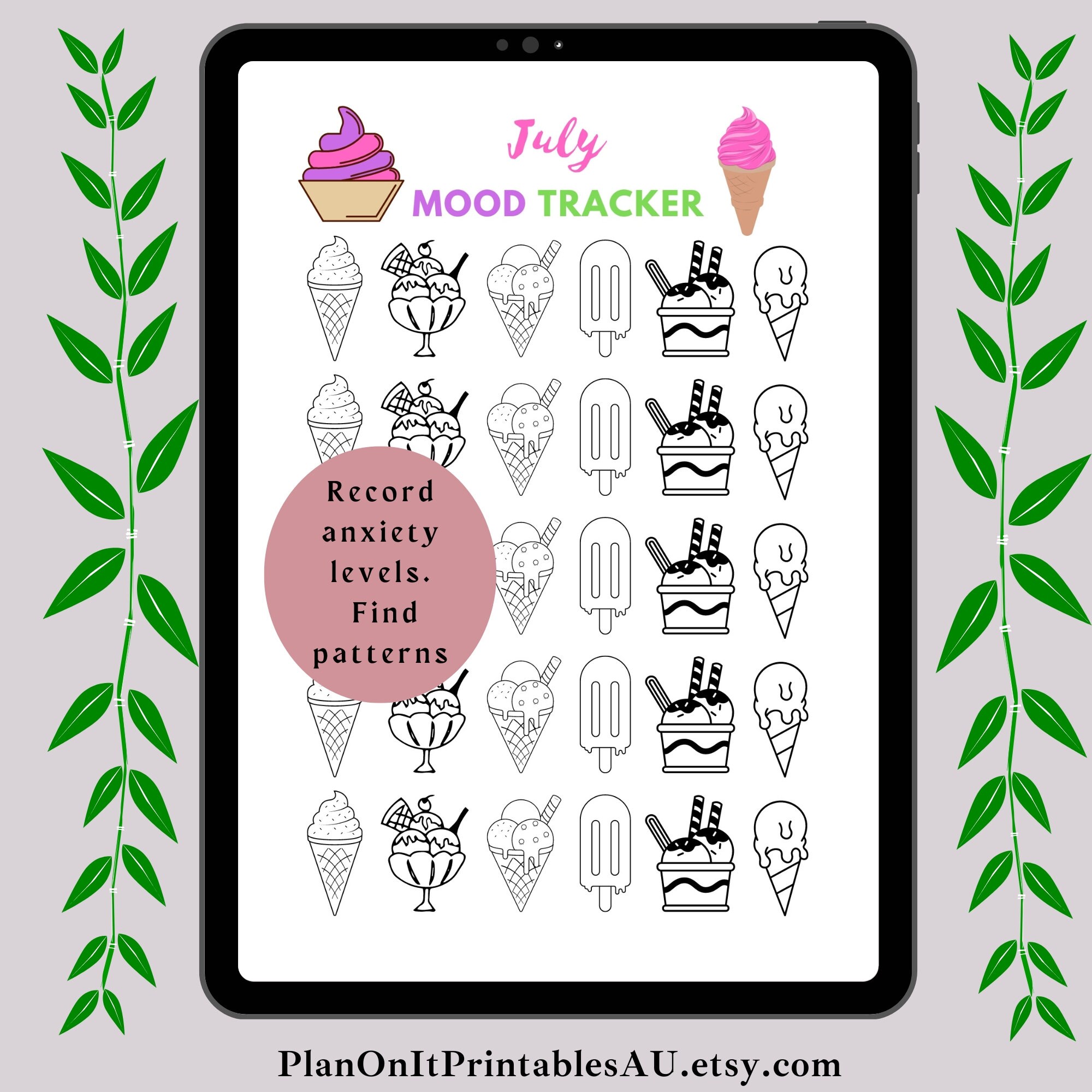 July Easy Mood Tracker, July Mood Tracker, July Journal Ideas, Stay ...