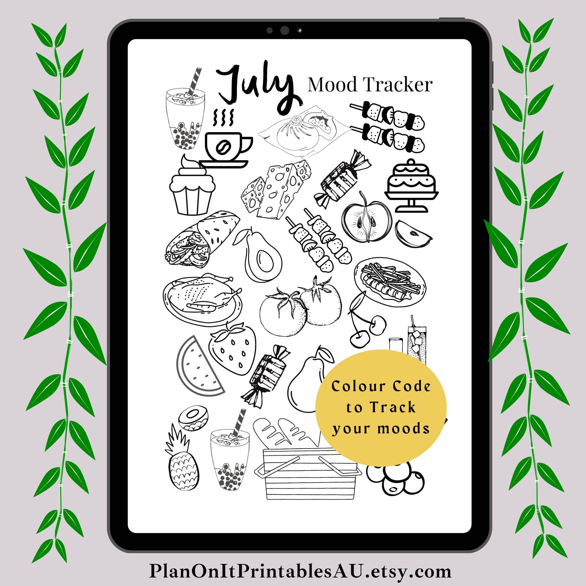 July Mood Tracker Easy Mood Tracker Daily Weekly and - Etsy