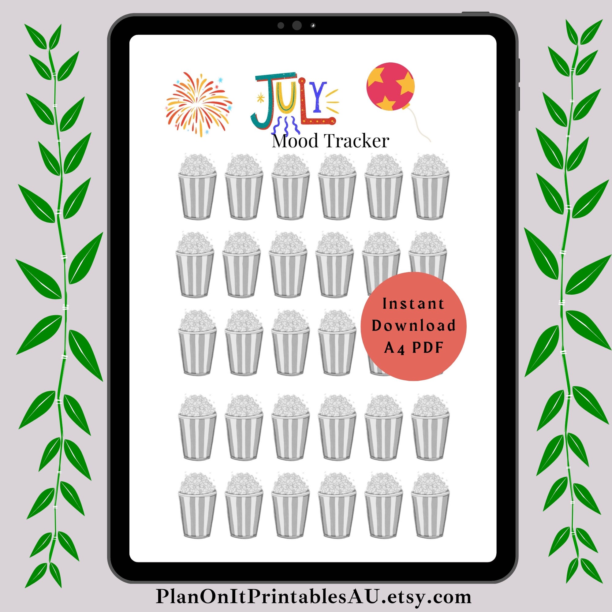 July Mood Tracker: Easy Mood Tracker Daily Weekly and - Etsy