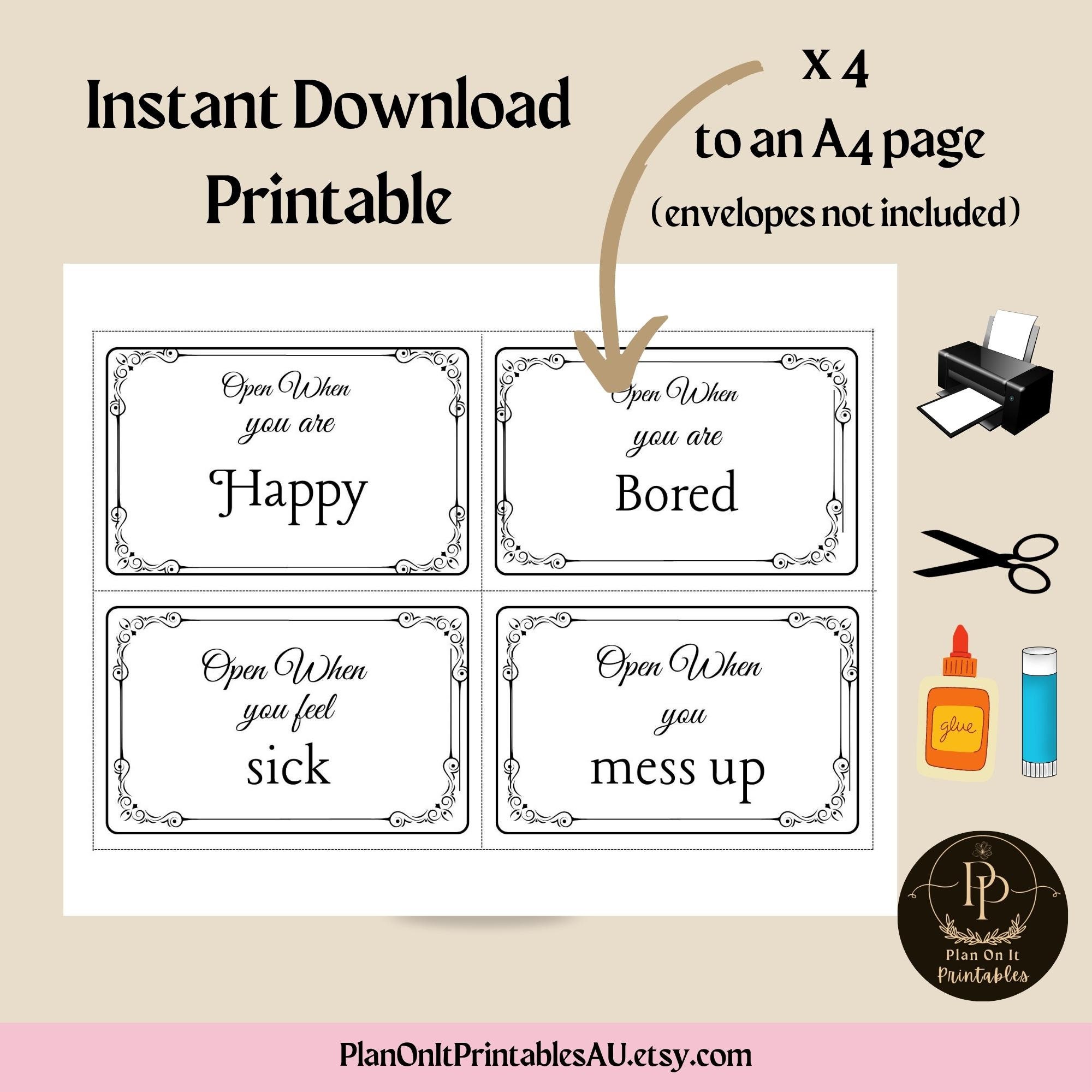 20 Open When Envelopes College Student, Printable Open When Letters ...