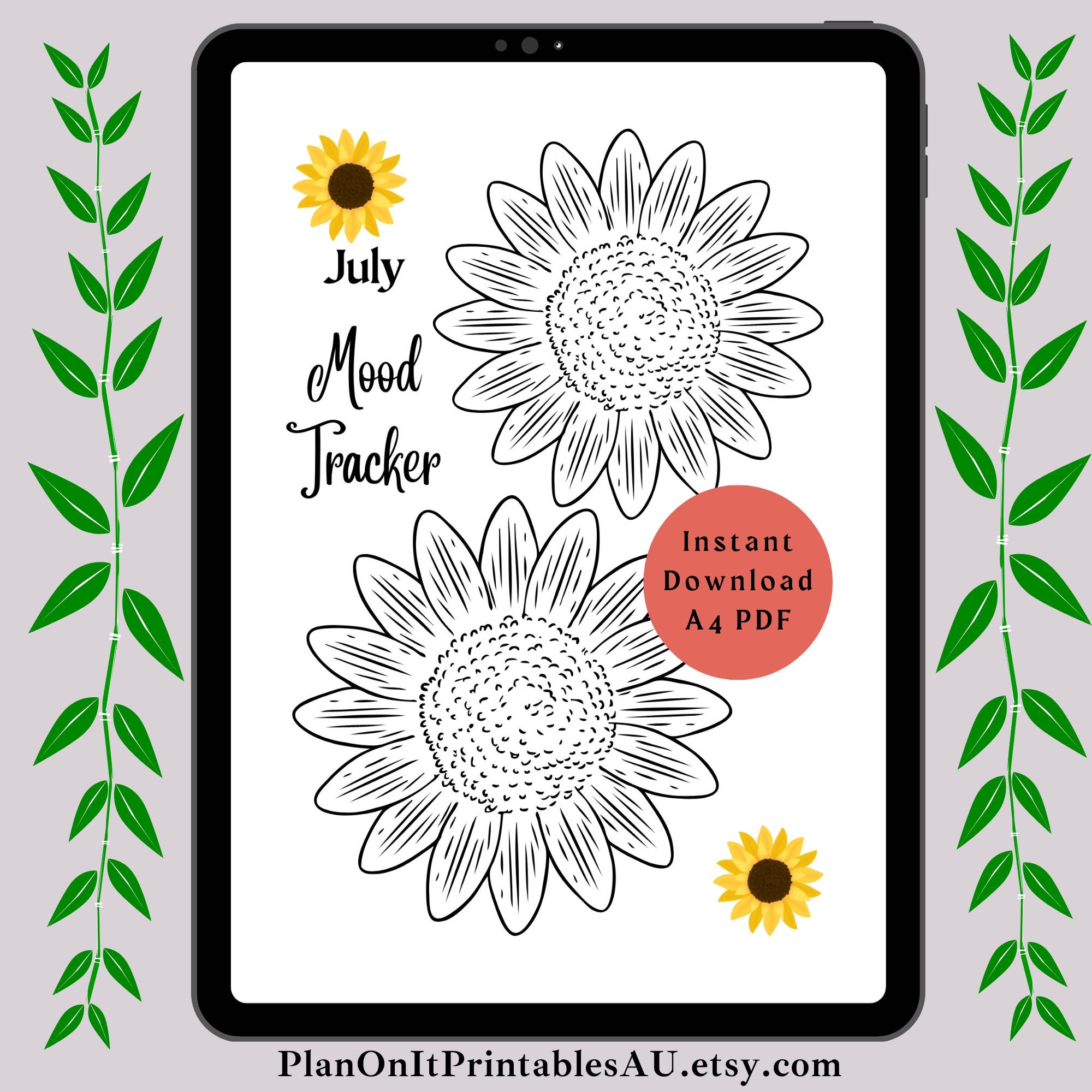 July Easy Mood Tracker, July Mood Tracker, July Journal Ideas, Stay ...