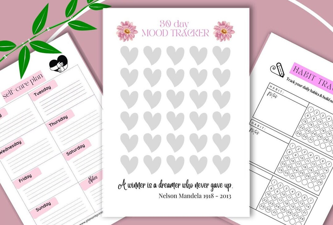 Self Care Journal, Mood Tracker, Habit Tracker, Daily Journal for Women ...