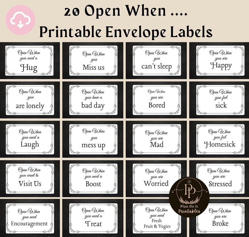 20 Open When Envelopes College Student, Printable Open When Letters ...