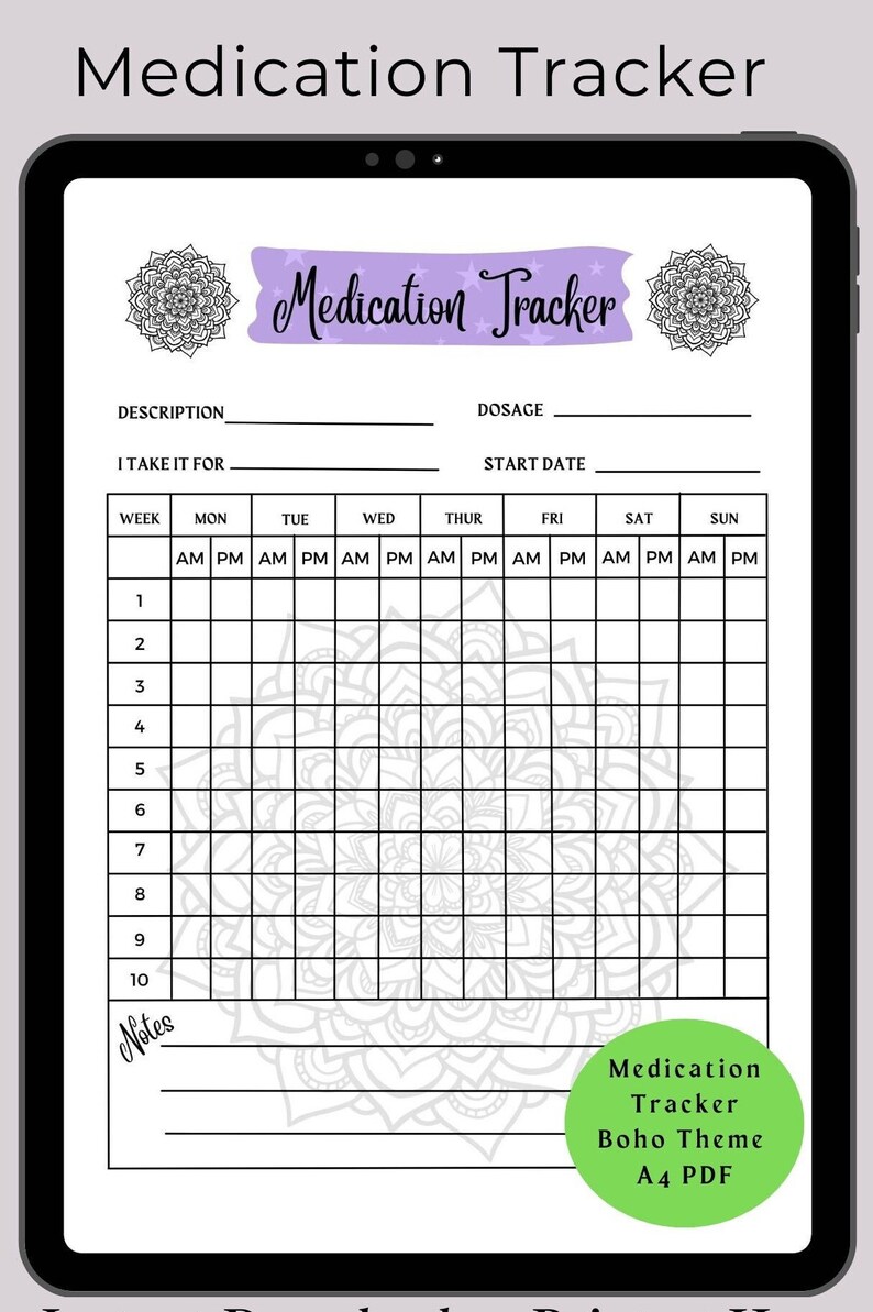 Medication Tracker Kids Printable, Daily Medication Sheet, Medicine ...