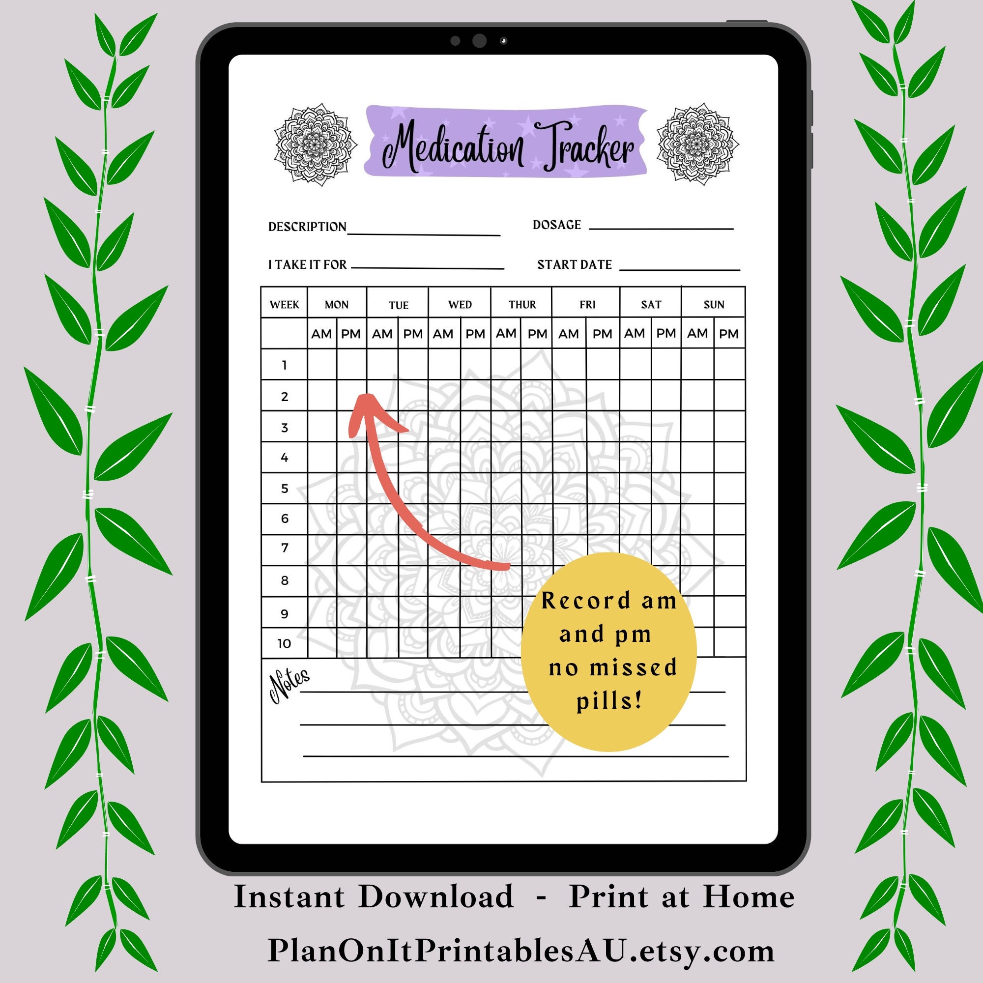 Medication Tracker Kids Printable, Daily Medication Sheet, Medicine ...