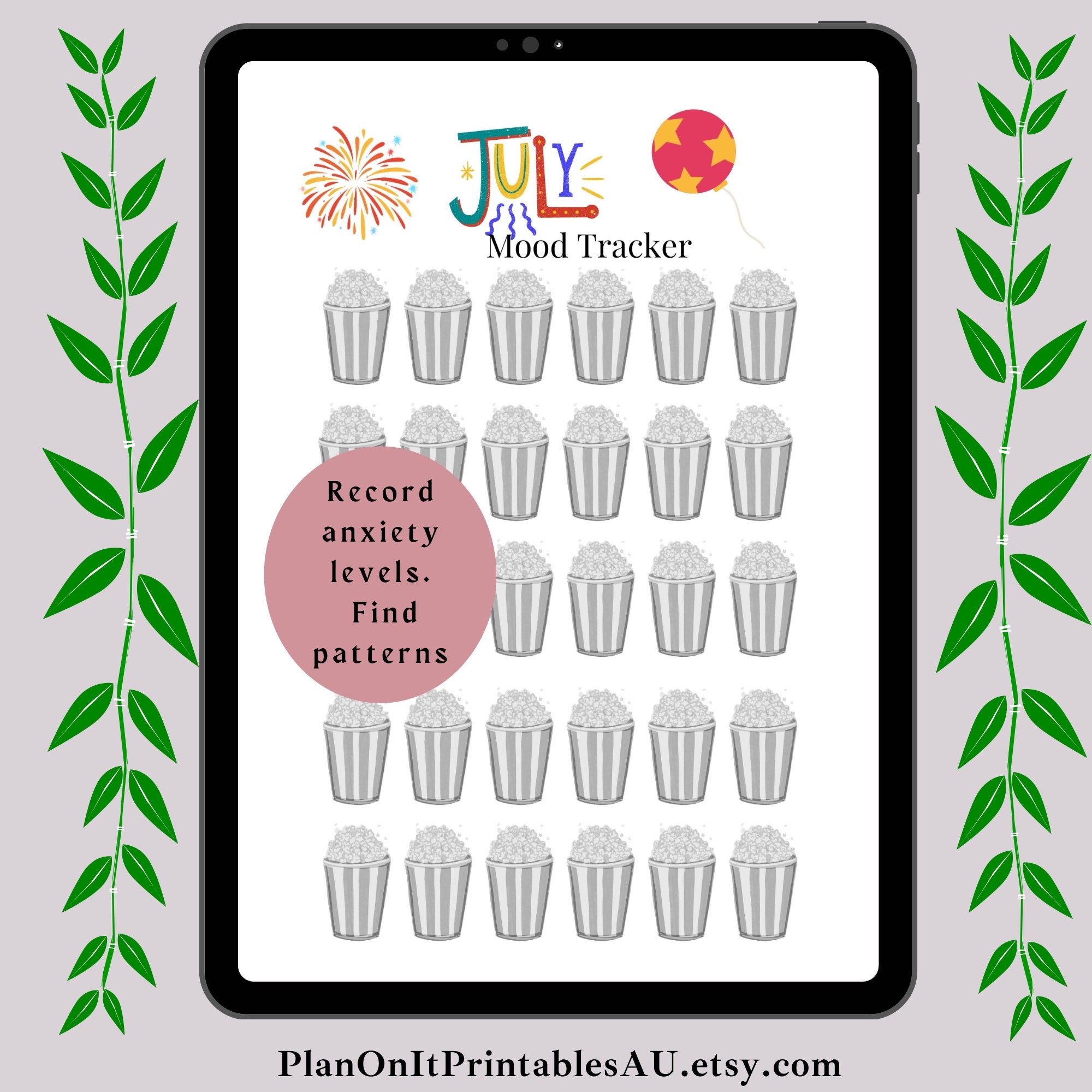 July Mood Tracker: Easy Mood Tracker Daily Weekly and - Etsy