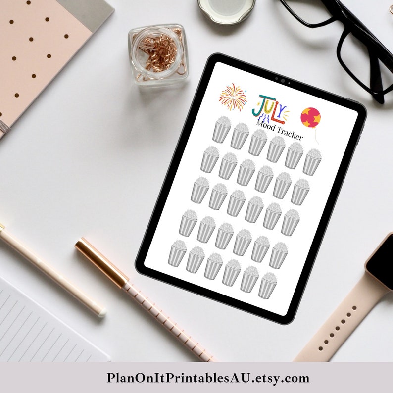July Mood Tracker: Easy Mood Tracker Daily Weekly and - Etsy