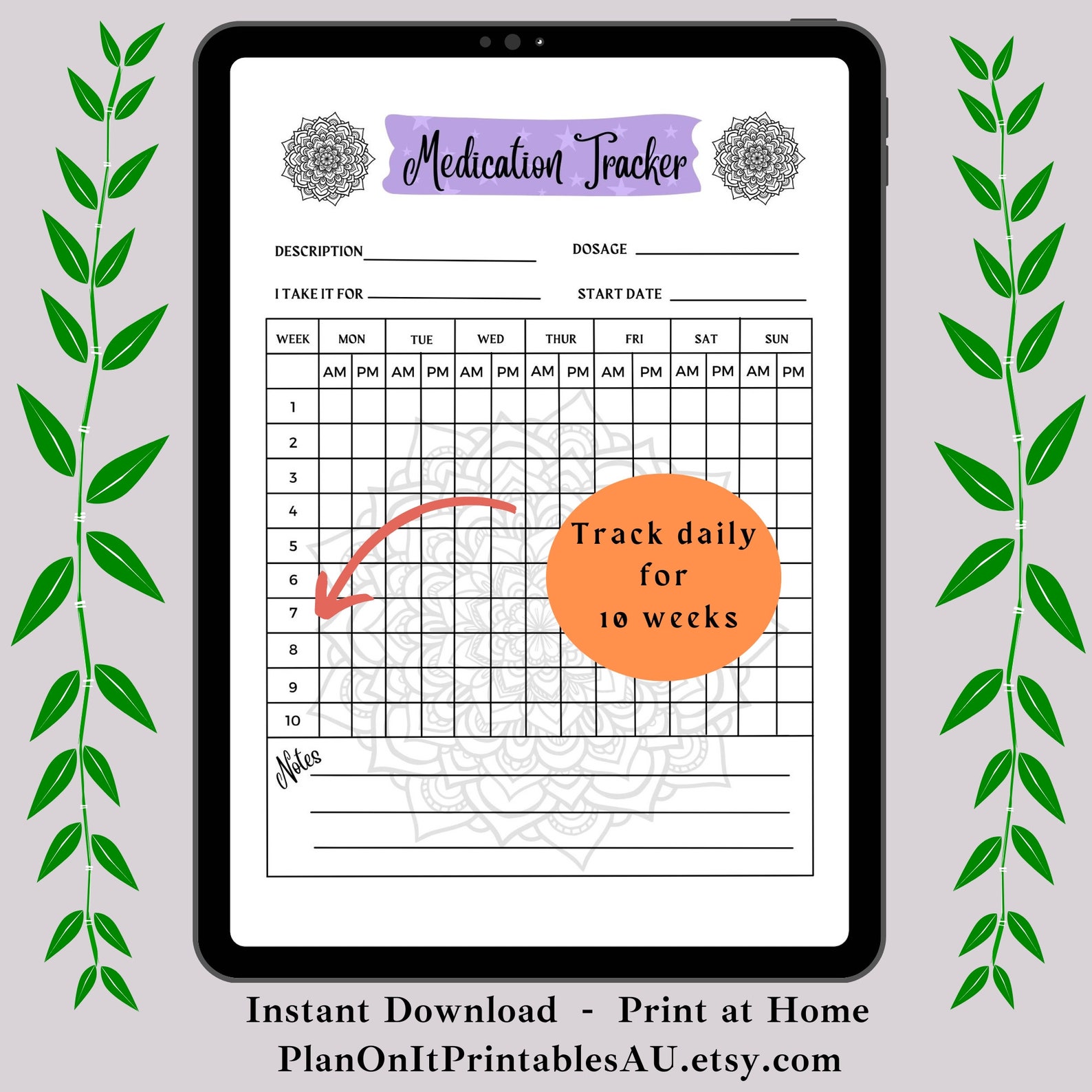 Medication Tracker Kids Printable, Daily Medication Sheet, Medicine ...