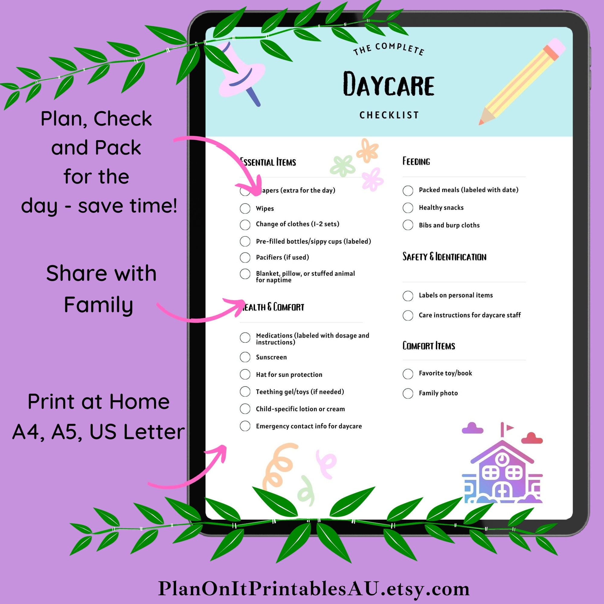 Daycare Checklist Daycare Routine Childcare Planning Childcare Essentials Daily Childcare ...