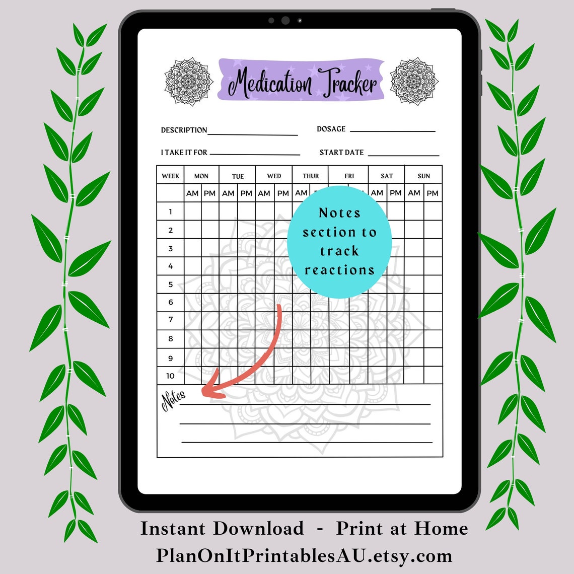 Medication Tracker Kids Printable, Daily Medication Sheet, Medicine ...