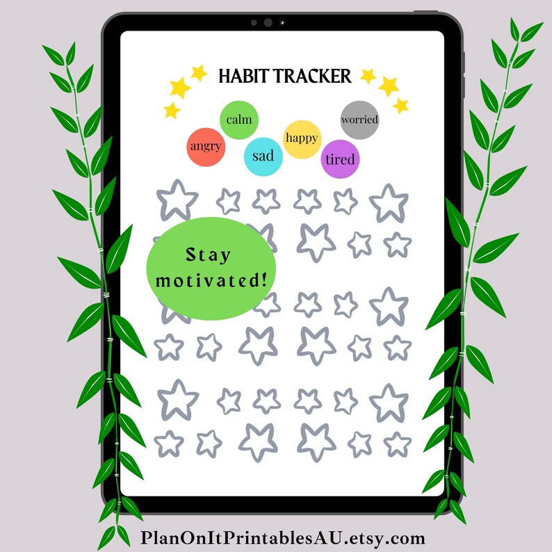 Habit Tracker Printable Stars Theme: Daily Weekly and Monthly - Etsy