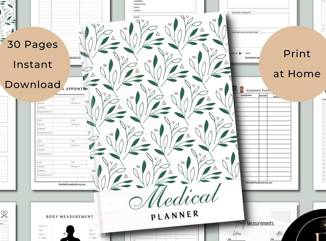Printable Medical Planner, Medication Tracker, Wellness Planner ...
