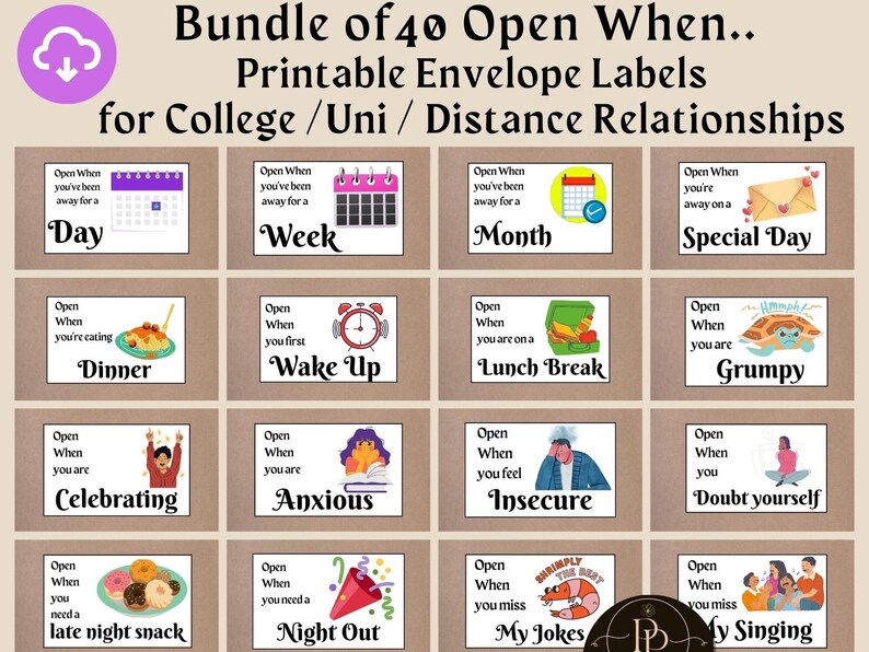 40 Open When Envelopes College, Printable Open When Letters, College ...