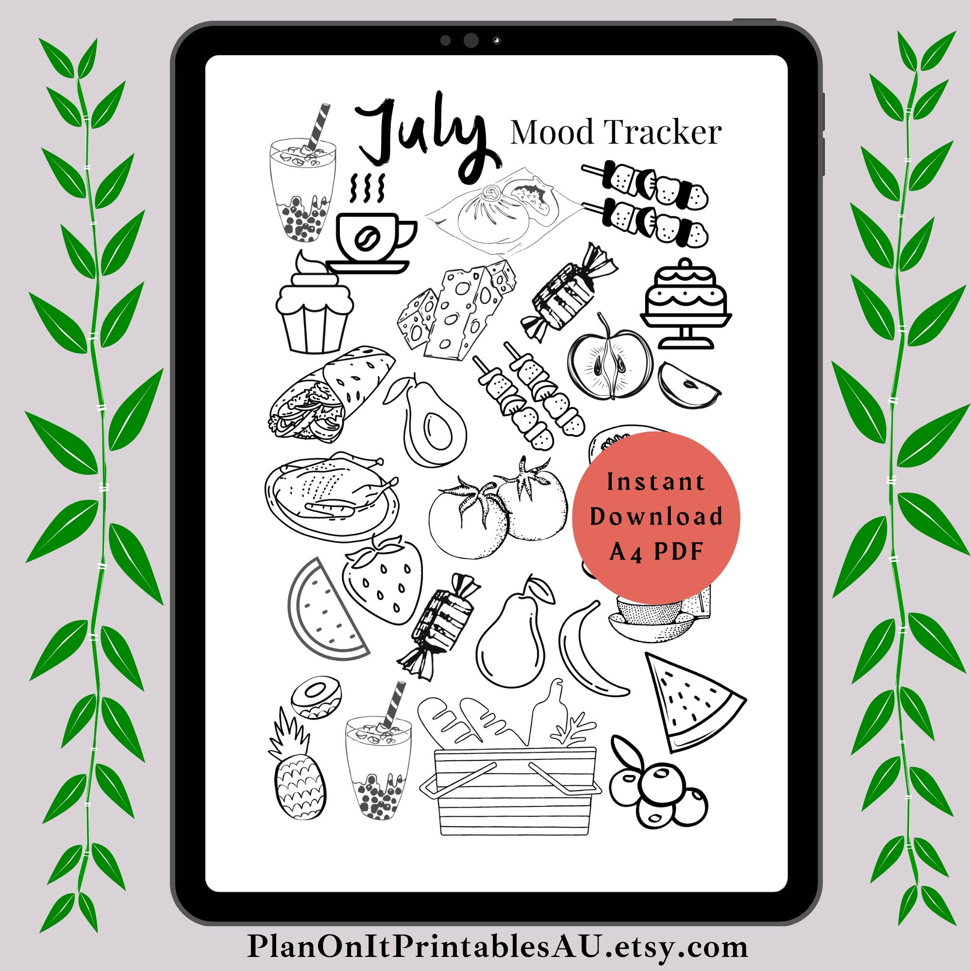 July Mood Tracker Easy Mood Tracker Daily Weekly and - Etsy