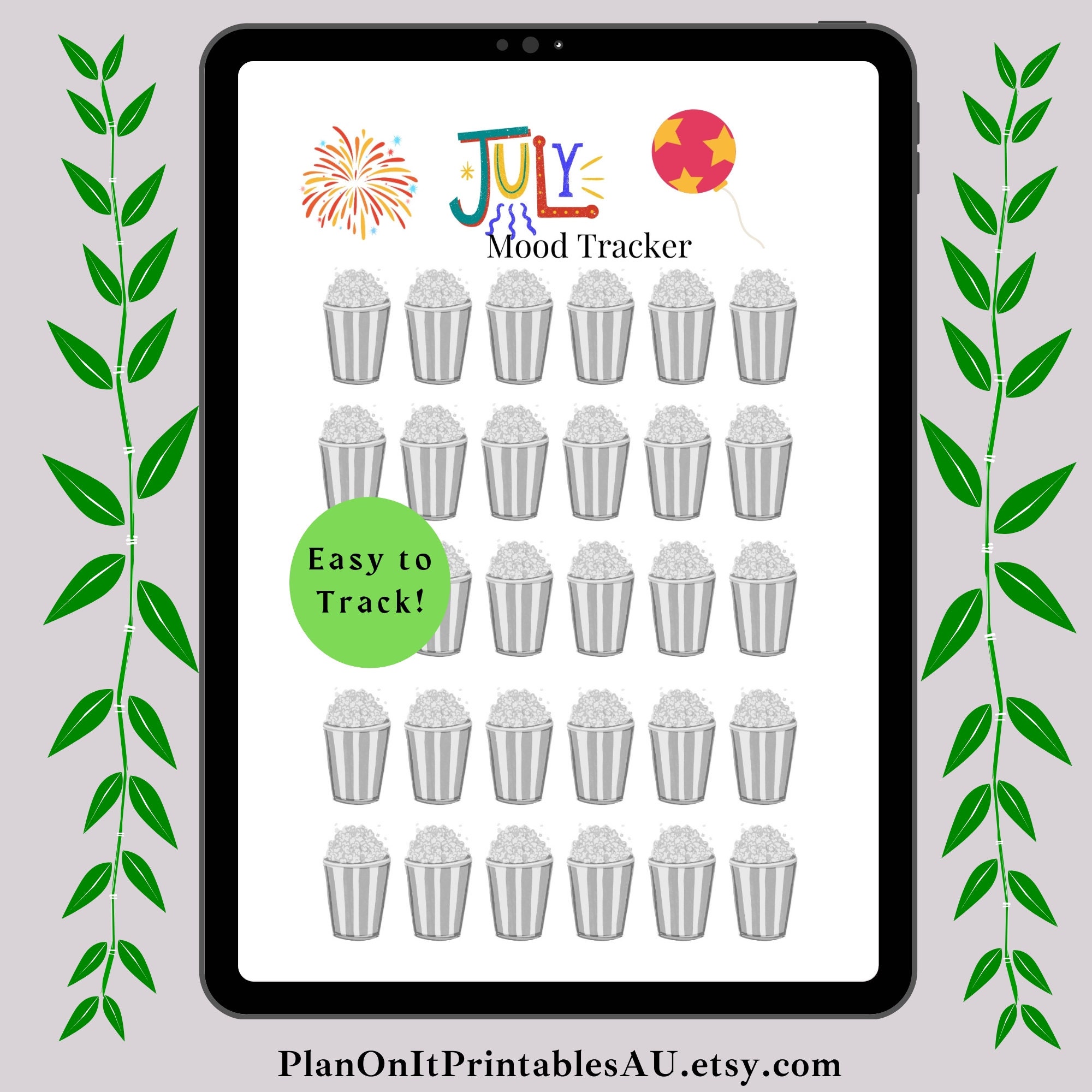 July Mood Tracker: Easy Mood Tracker Daily Weekly and - Etsy