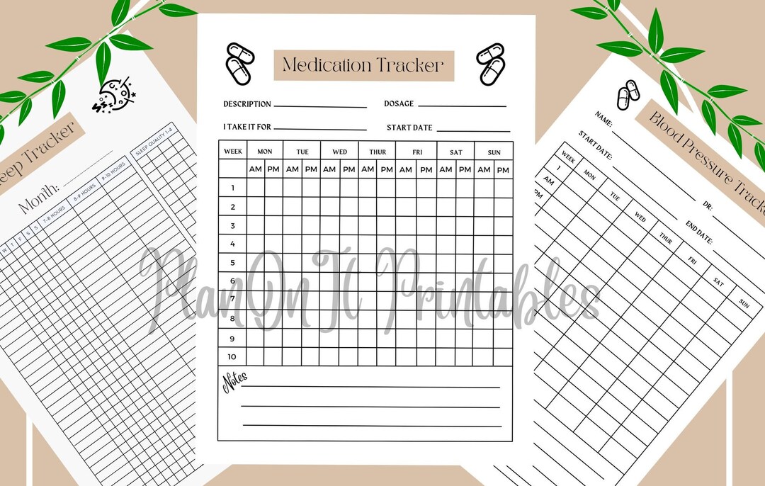 Health Tracker PDF, Printable Medication Planner, Medicine Tracker ...