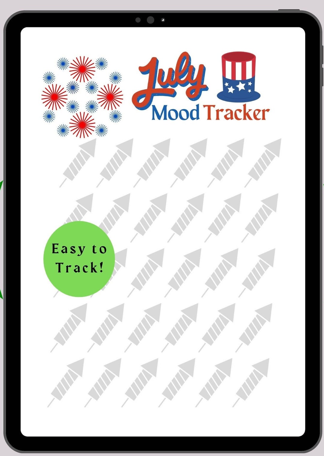 July Mood Tracker, Easy Daily Mood Tracker July, July Bujo Page, Track ...