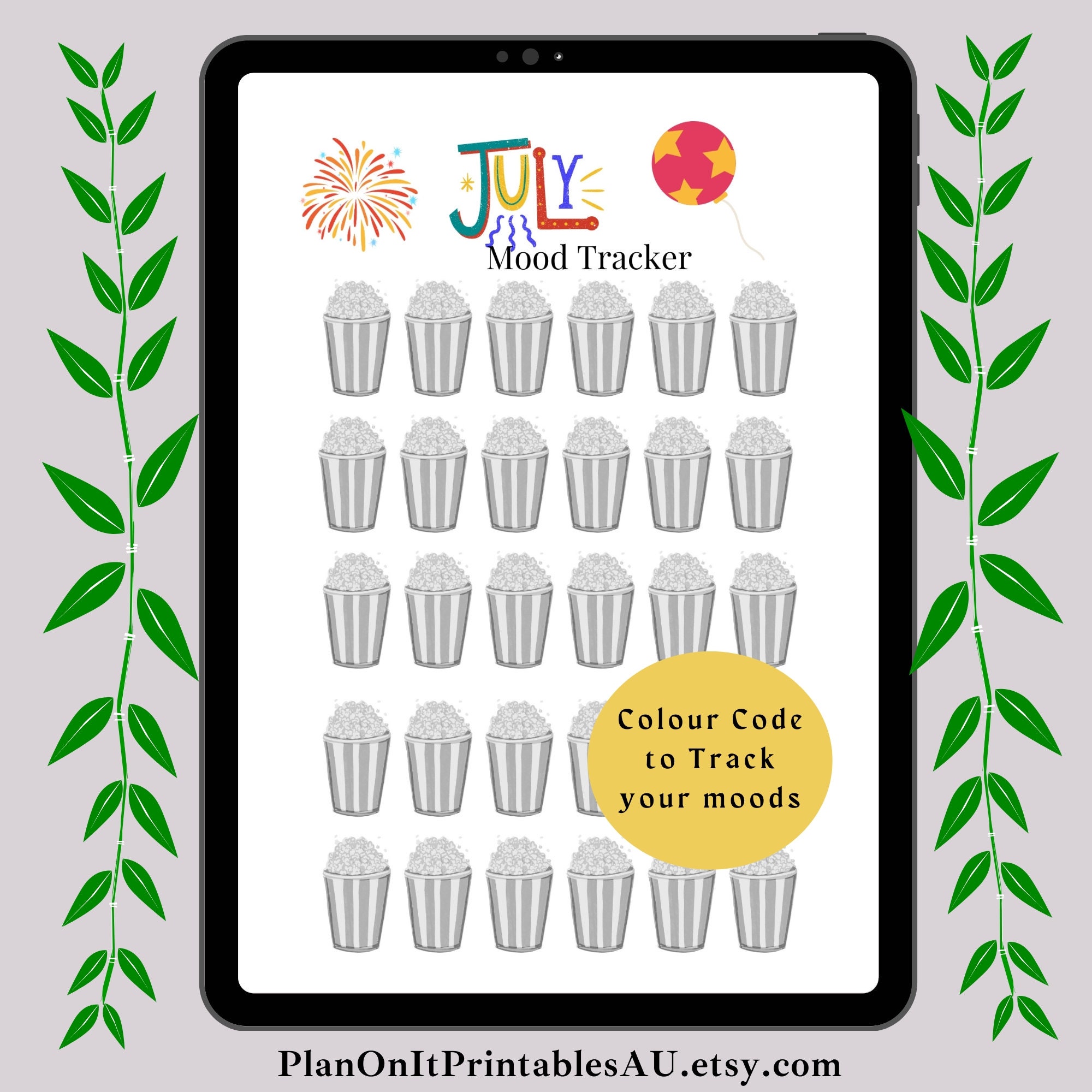 July Easy Mood Tracker, July Mood Tracker, July Journal Ideas, Stay ...