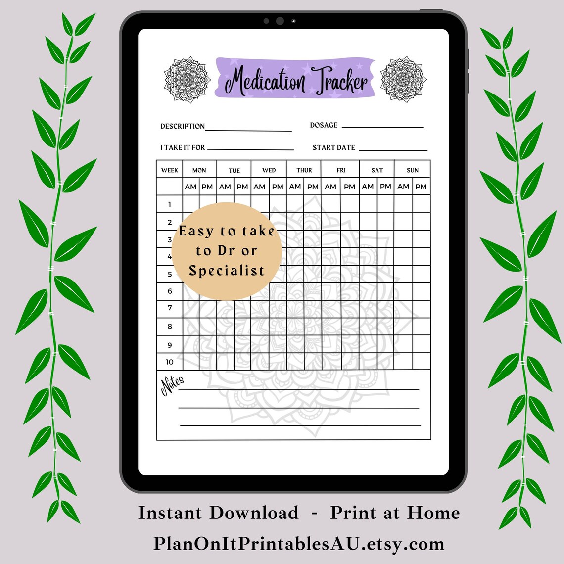 Medication Tracker Kids Printable, Daily Medication Sheet, Medicine ...