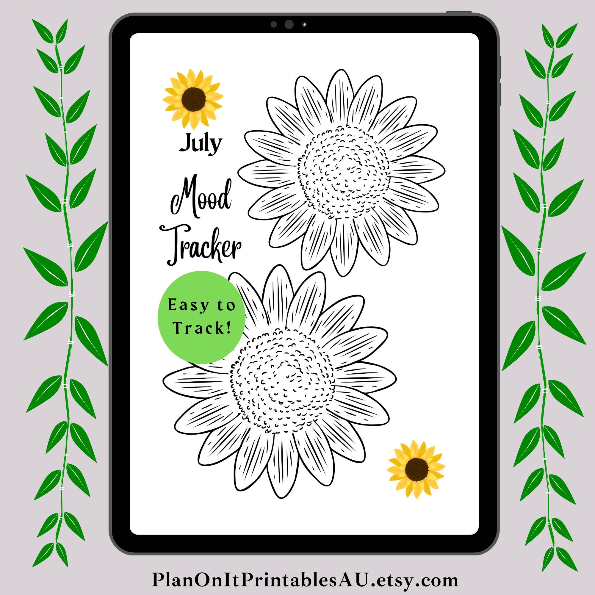 July Mood Tracker Easy Mood Tracker Daily Weekly and - Etsy