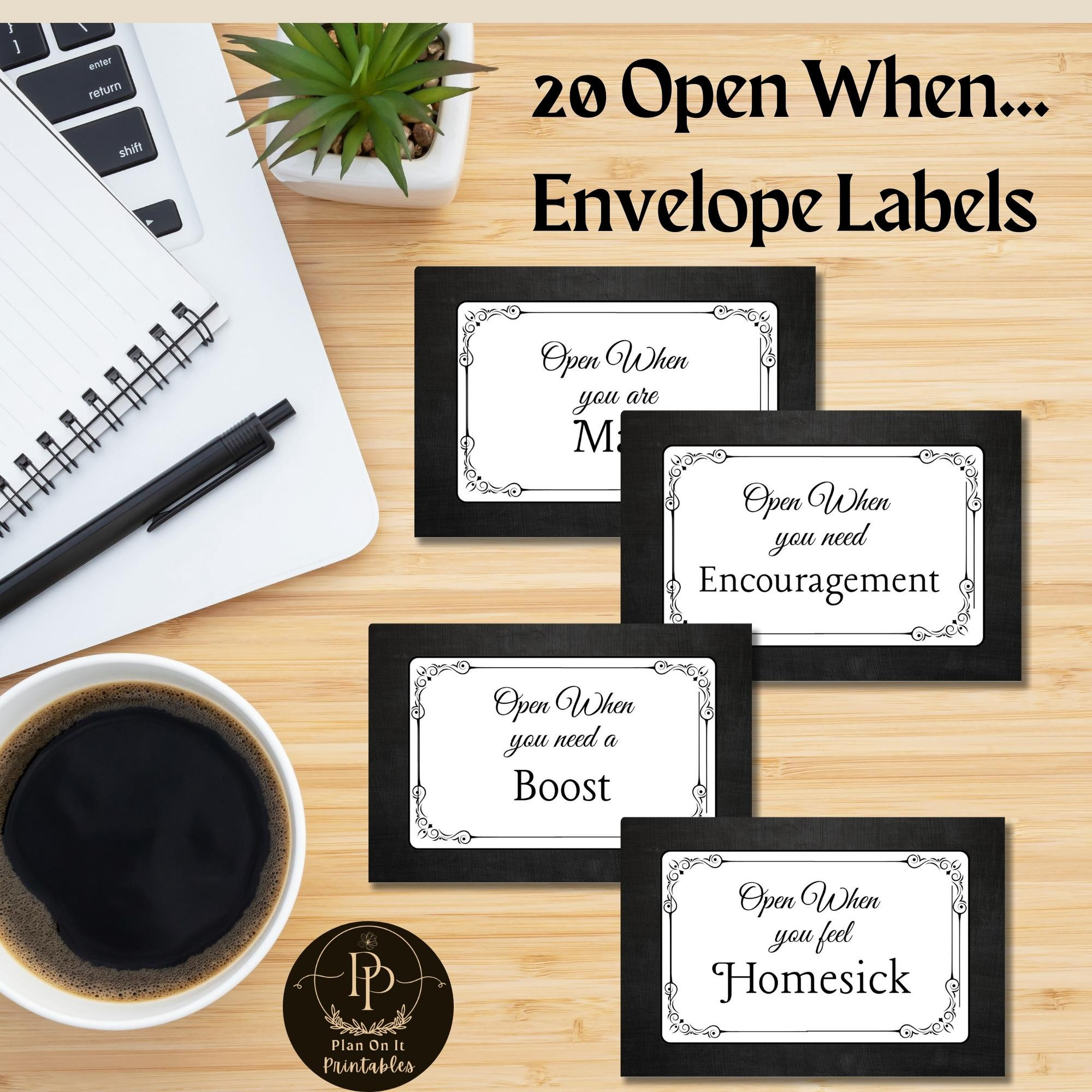 20 Open When Envelopes College Student, Printable Open When Letters ...
